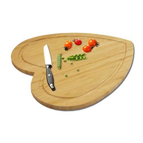 Cabilock Wood Cutting Board Heart Shaped Chopping Board Double Side Use Fruit Food Serving Board Tray Ktichen Board