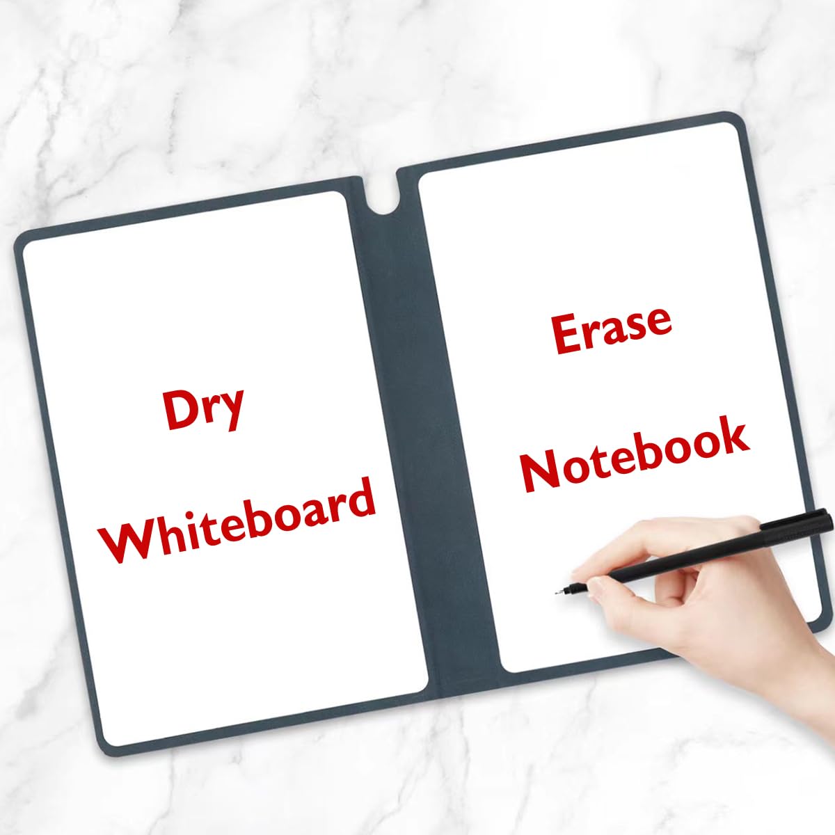 Dumanasen Dry Erase Whiteboard Notebook, 9.4"x6.6" Reusable White Board, Portable Desk Whiteboard for Meeting & Business, Perfect for School, Home, Office (Baby Pink)