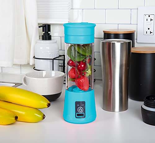 Mind Reader PORBLEND-BLU Handheld, Rechargeable Personal USB-Powered Juicer, Blue Portable Blender, One Size