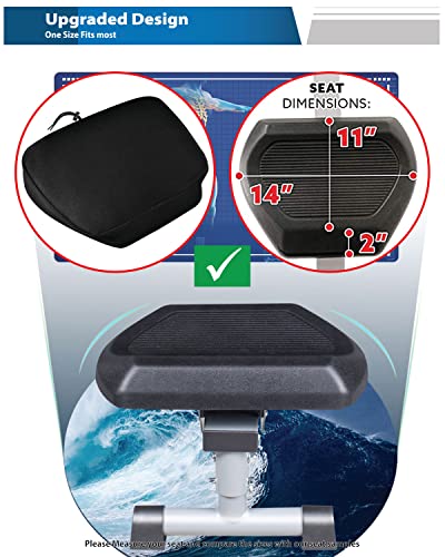 Rowing Machine Seat Cushion - 100% Gel Padded Rower Seat Cushion for Hydrow, Concept 2 Rowing Machine and Other Row Machines - Rower Accessories and Seat Pad (Black)