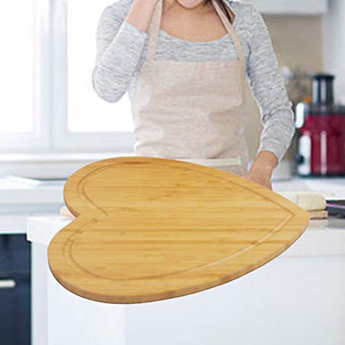 Cabilock Wood Cutting Board Heart Shaped Chopping Board Double Side Use Fruit Food Serving Board Tray Ktichen Board
