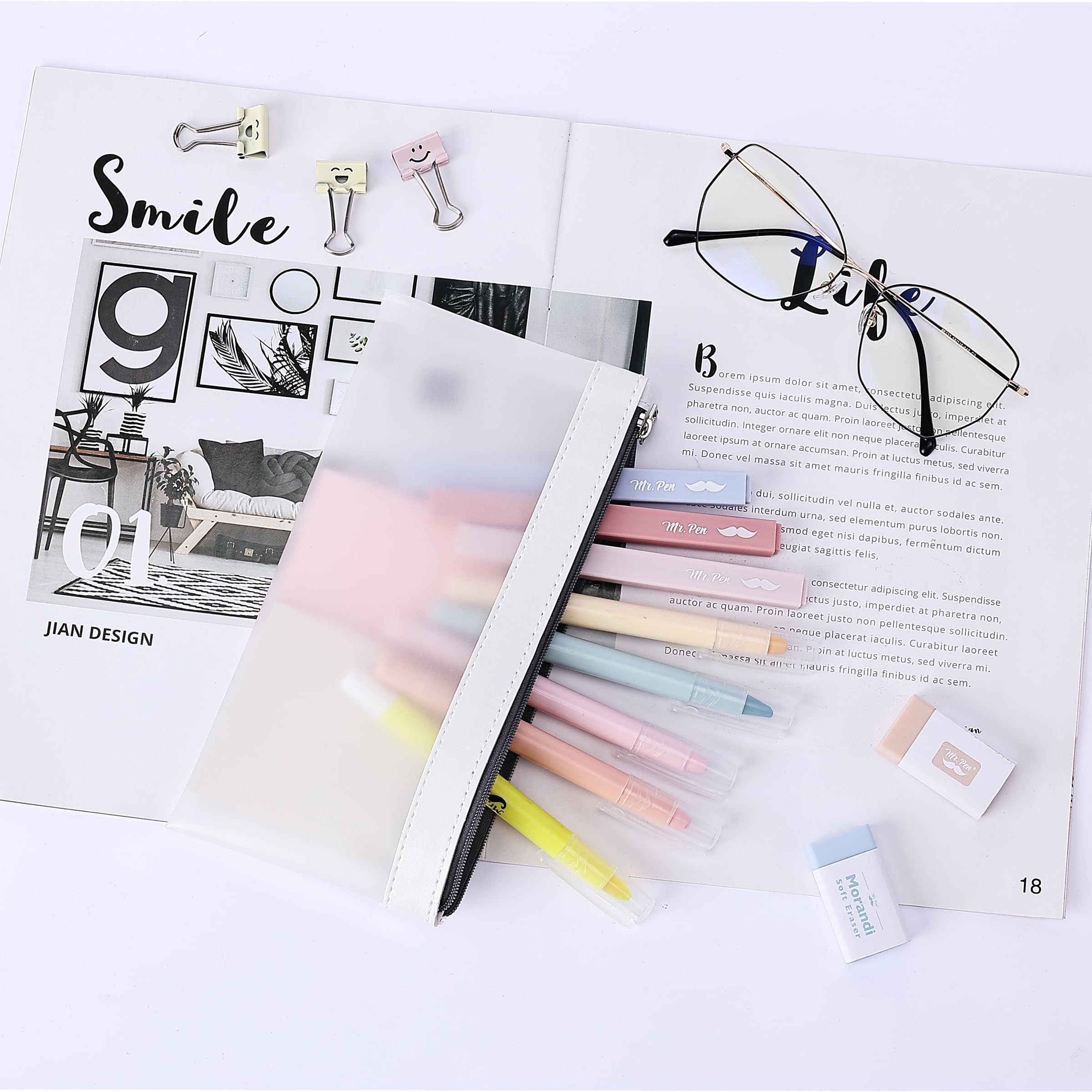 Mr. Pen- Clear Pencil Pouch, 3 Pack, Clear Pencil Case, Pencil Bags, Clear Pouch, Pencil Case for Kids Pencil Case, Clear Makeup Pouch, Kids Pencil Pouch, Pencil Cases, Clear Make Up Bag