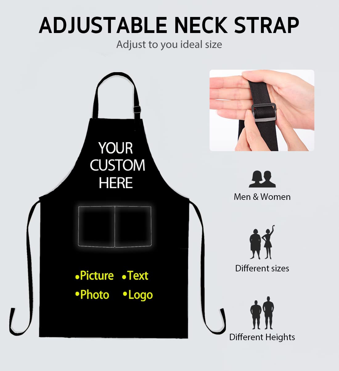 SSCSTS (WQZYSS104) Welcome Eyelashes Adjustable Neck Strap Apron with 2 Pockets, 26x33in, Color #3 Animal Print