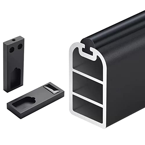 Black Metal Closet Rod Complete Kit, Wall Mount Commercial Hanger Rod for Bedrooms/Lounges/Clothing Studios/Hotels, Can Be Cut (Size : 140cm/55 in)