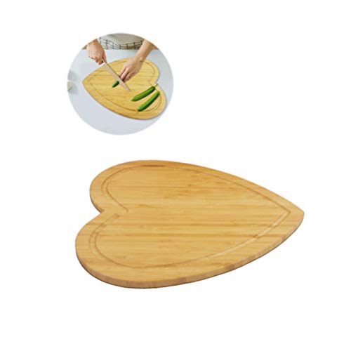 Cabilock Wood Cutting Board Heart Shaped Chopping Board Double Side Use Fruit Food Serving Board Tray Ktichen Board