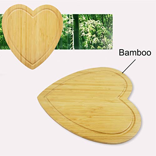 Cabilock Wood Cutting Board Heart Shaped Chopping Board Double Side Use Fruit Food Serving Board Tray Ktichen Board