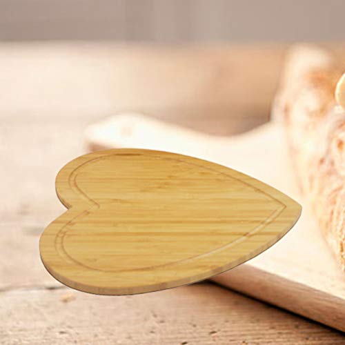 Cabilock Wood Cutting Board Heart Shaped Chopping Board Double Side Use Fruit Food Serving Board Tray Ktichen Board