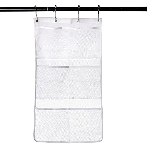 Shower Organizer, Hanging Mesh Storage Bag, Bathroom Washable Cosmetic Organizer Holders(6 Pocket,white)