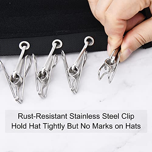LEKUSHA Cap Organizer Hanger, 10 Baseball Cap Holder, Hat Organizer Storage for Closet - Change Your Cloth Hanger to Cap Organizer Hanger - Keep Your Hats Cleaner Than a Hat Rack, Black