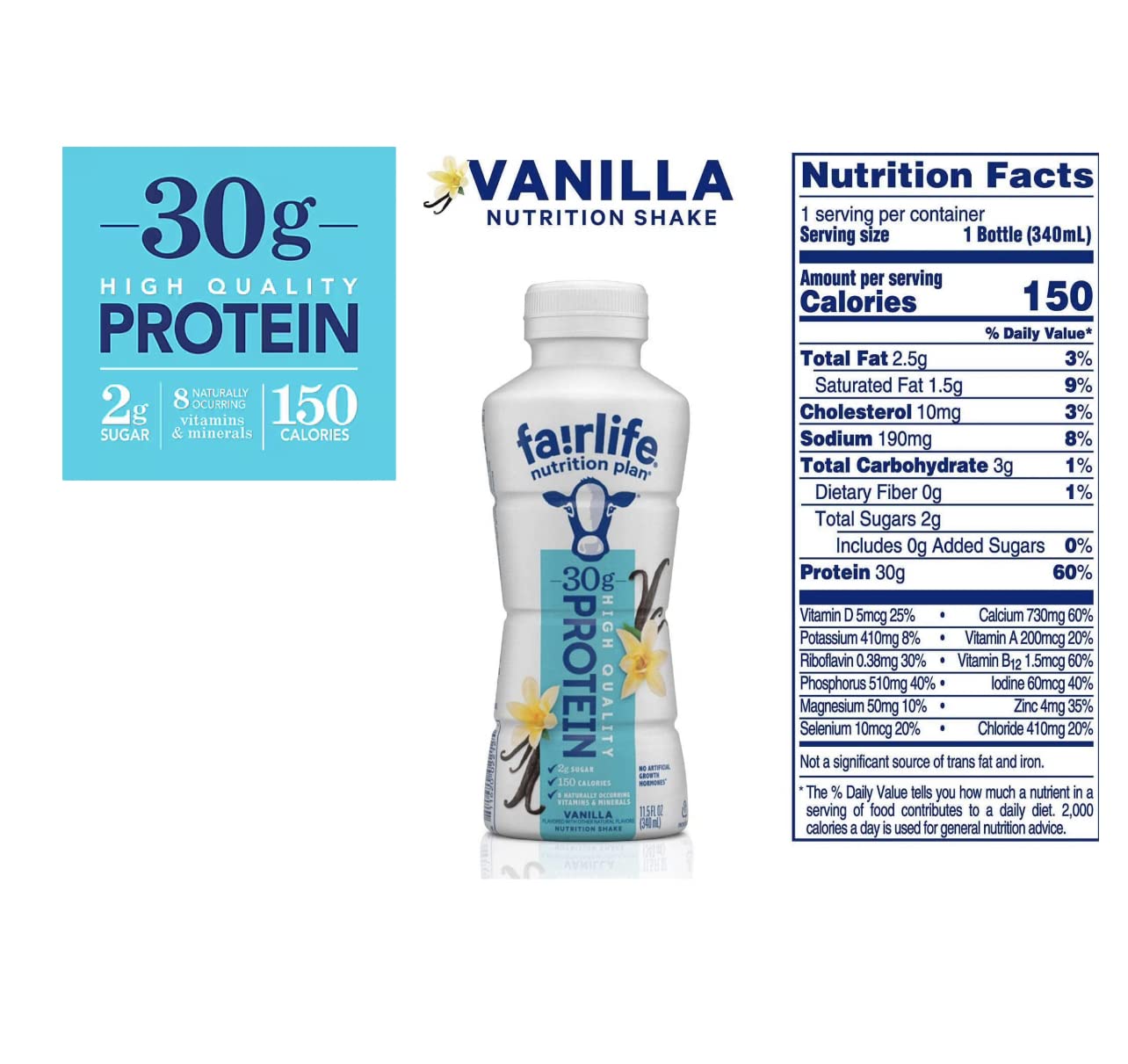 Fairlife Nutrition Plan High Protein Shake Variety Pack | VANILLA & CHOCOLATE- (3 Pack Each) | - 11.5 Fl Oz (6 Pack)