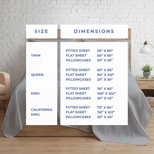 Kotton Culture King Sheets 4 Piece 100% Egyptian Cotton 600 Thread Count Soft Organically Grown Long Staple Cotton Bedding Luxury Hotel Sheets with Deep Pocket Snug Fit Sateen Weave (Silver)