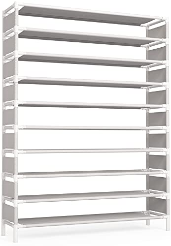 Tribesigns 10 Tiers Shoe Rack, Large Capacity Shoe Organizer, Shoe Shelf for 50 Pair, Large Shoe Rack, Extra Large Shoe Shelf
