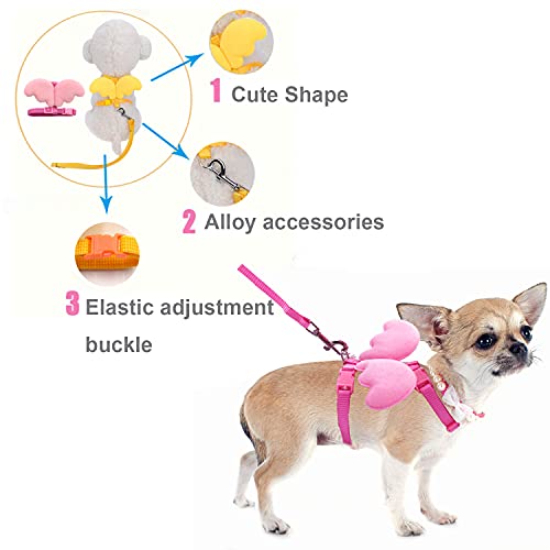 ROZJOVU Rabbit Harness and Leash, Adjustable Bunny Harness, Cute Bunny Collar Leash for Jogging Pet Bunny Supplies Accessories Harness and Leash Set for Adult Guinea Pig,Ferret,Small Pet Animals