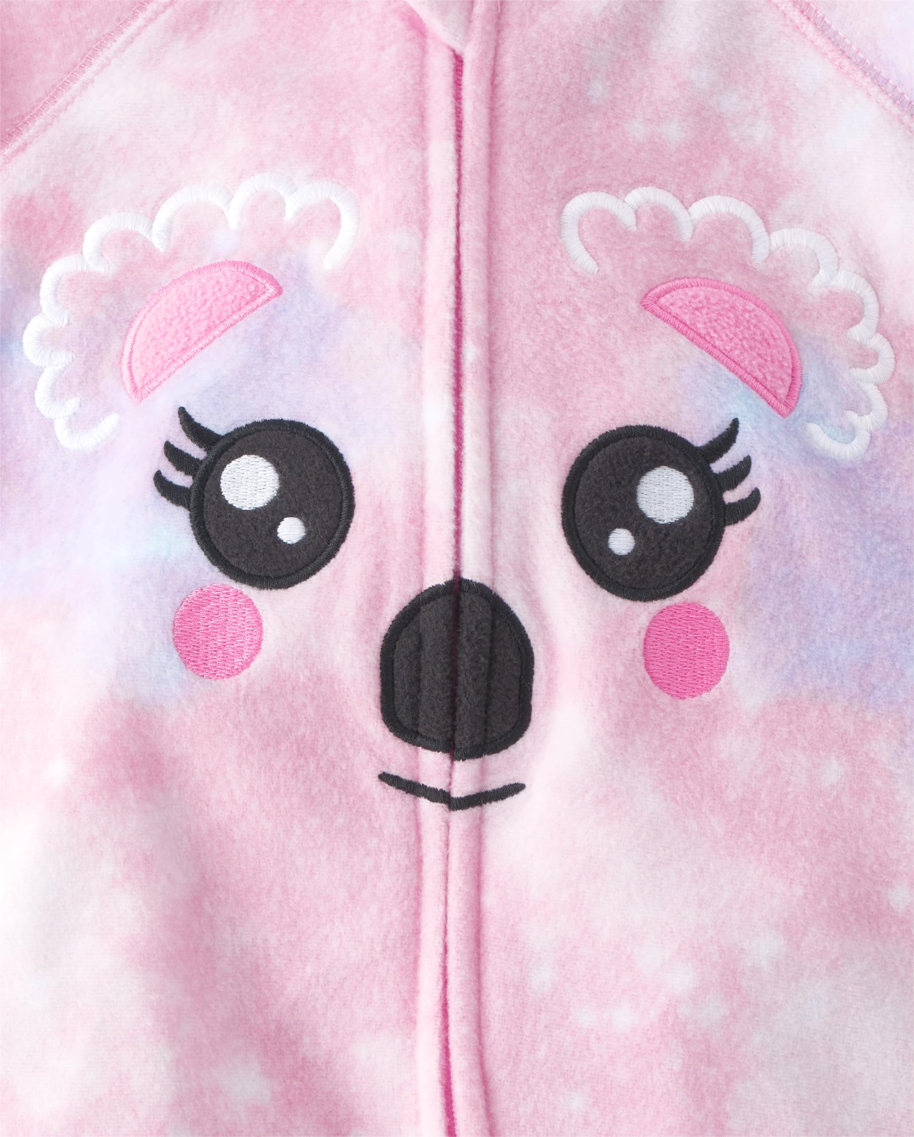 The Children's Place,and Toddler Fleece Zip-Front One Piece Footed Pajama Koala Face,SPARKLE PINK,3T
