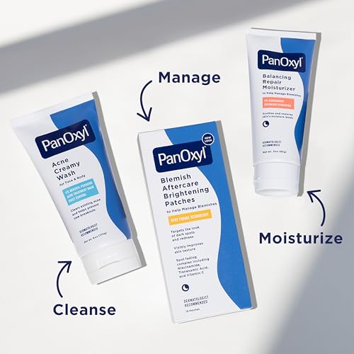 PanOxyl PM Balancing Repair Moisturizer with Niacinamide, Ceramides and Cica, Hydrating Face Moisturizer, Acne Prone Skin and Dry Skin, Non-Comedogenic Night Face Moisturizer, 3 oz