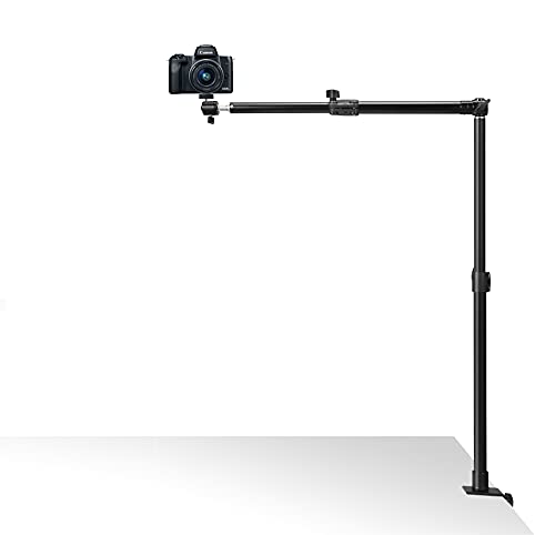 Overhead Phone Stand, Multi-Purpose Desktop Video Mount Holder Compatible with iPhone Samsung Smartphone Cameras Webcams Light Panels, for Nail Art, Baking, Crafting, Ceramics, Makeup, Online Course
