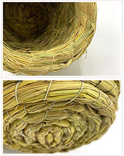 2Pcs Birdcage Straw, Lucky Interests Natural Fiber Simulation Birdhouse, Resting Breeding Place for Birds, Handmade Birds Nest Straw Bird, Hideaway from Predators, Provides Shelter from Cold Weather