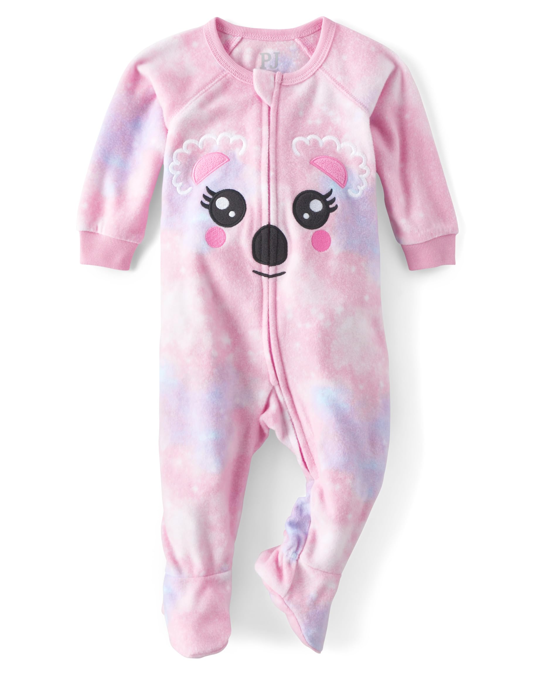 The Children's Place,and Toddler Fleece Zip-Front One Piece Footed Pajama Koala Face,SPARKLE PINK,3T