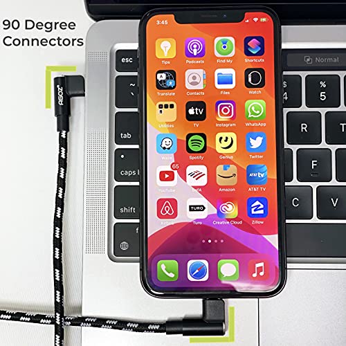 Agoz 10FT Apple MFI Certified Lightning to USB C Cable 90° Right Angle FAST Charger Cord Compatible With iPhone 14, 13, 12 Pro Max, iPhone SE, 11 Pro Max, iPhone XS MAX, iPhone XR X XS, iPhone 8 7 6 5