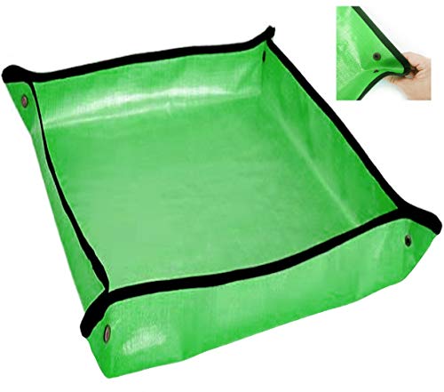XATDOMESD (39.5x39.5) Inch Foldable Gardening Mat,Plant Repotting Mat,Waterproof Thicken PE Mat, Anti Dirty Tarp, Green
