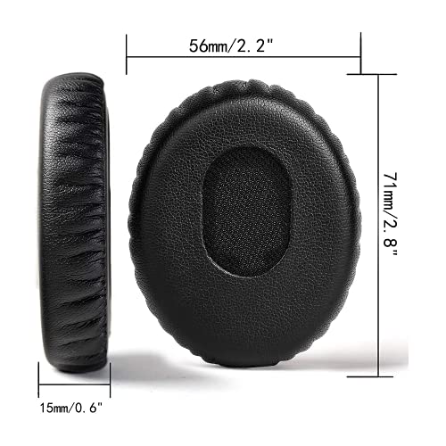 QC3 Ear Pads, Replacement Ear Cushions Soft Protein Leather Noise Isolation Memory Foam Earpads Professional Repair Parts for Bose QuietComfort 3 (QC3) & OE1 On-Ear Headphones - Black