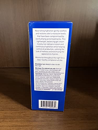 PanOxyl PM Balancing Repair Moisturizer with Niacinamide, Ceramides and Cica, Hydrating Face Moisturizer, Acne Prone Skin and Dry Skin, Non-Comedogenic Night Face Moisturizer, 3 oz