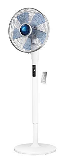 Rowenta Turbo Silence Standing Floor Fan with Remote 53 Inches Ultra Quiet Fan Oscillating, Portable, 5 Speeds, Indoor, Refresh Up to 23-Feet VU5870