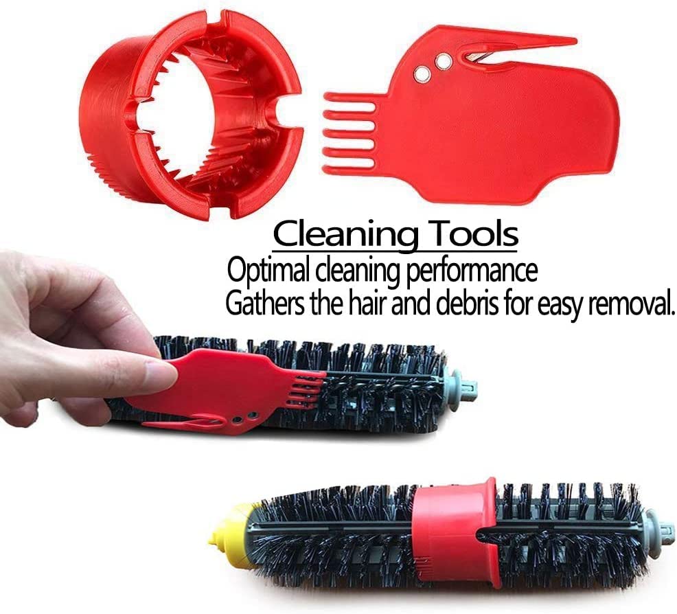 ECOMAID Replacement Parts Kit Compatible for iRobot Roomba 675 677 671 655 645,3 Bristle,8 Filters,8 Side Brush and Flexible Beater Brush,Cleaning Tool and Screw