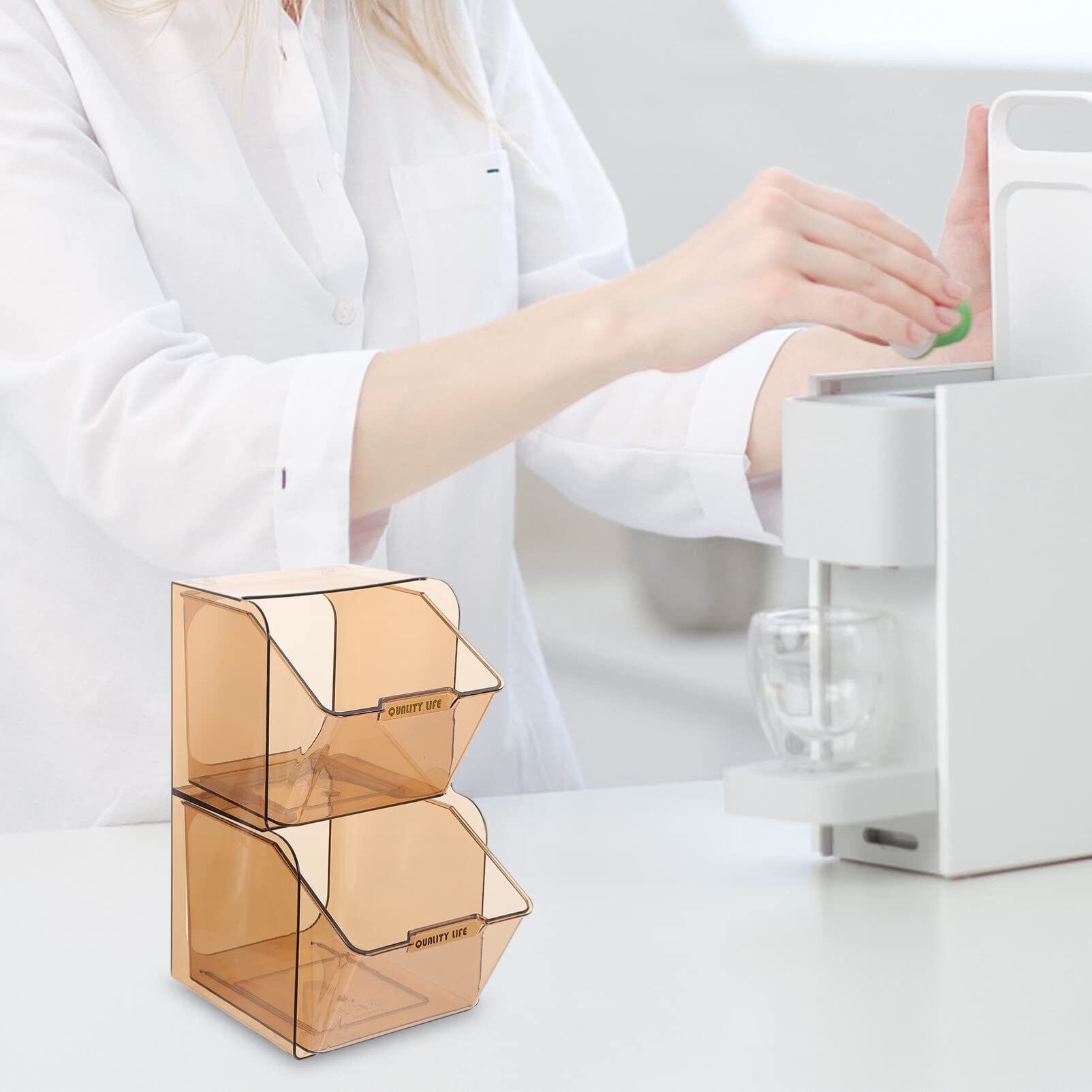 Cabilock Coffee Pod Storage Box Tea Bags Storage Holder Toilet Stool Plastic Tea Bag Rack Food Tea Bag Holder Instant Coffee Bag Holder Tea Bag Storage Rack The Pet Japanese-style