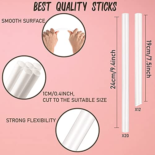 Atiiva Cake Separator Plates and Pillars Set- 4 Pieces Cake Separator Plates with 20 Pieces Transparent Cake Sticks Support Rods- Exquisite Round Layered Cake Combo Set