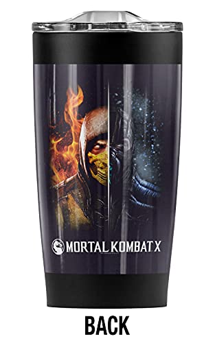 Logovision Mortal Kombat X Fire And Ice Stainless Steel Tumbler 20 oz Coffee Travel Mug/Cup, Vacuum Insulated & Double Wall with Leakproof Sliding Lid | Great for Hot Drinks and Cold Beverages