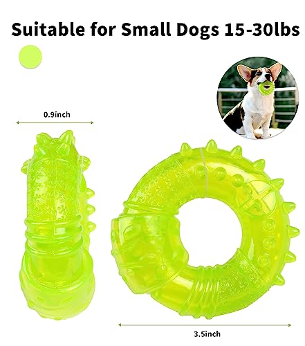 SPOFLY Teething Puppy Chew Toys, Interactive Treat Dispensing Toy for Small Dogs, Teething Rings for Puppies 0-6 Months, Puzzle Enrichment, Relieve Boredom & Stimulate Play (S)