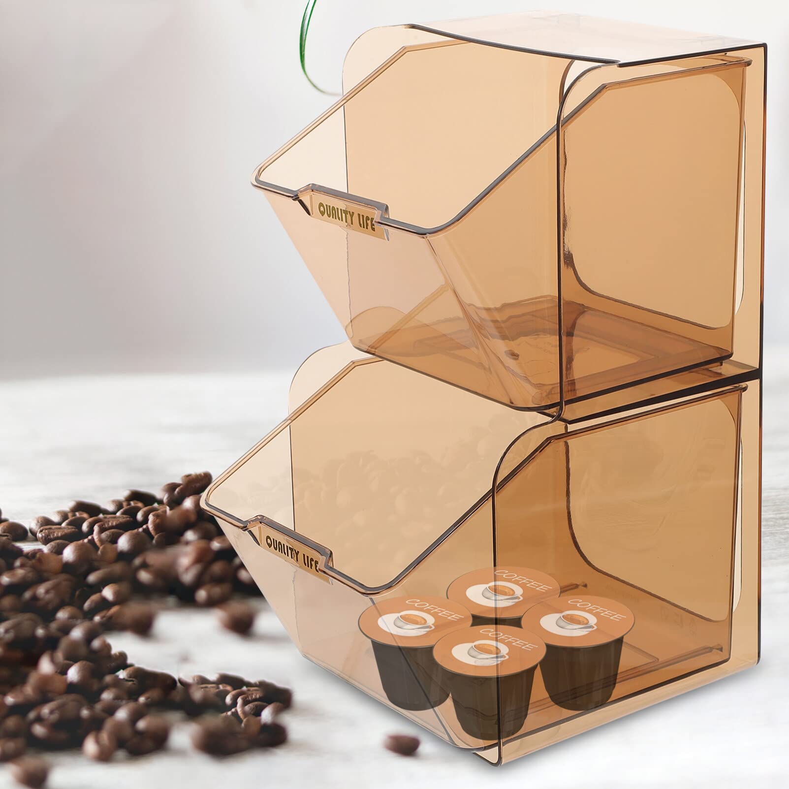 Cabilock Coffee Pod Storage Box Tea Bags Storage Holder Toilet Stool Plastic Tea Bag Rack Food Tea Bag Holder Instant Coffee Bag Holder Tea Bag Storage Rack The Pet Japanese-style