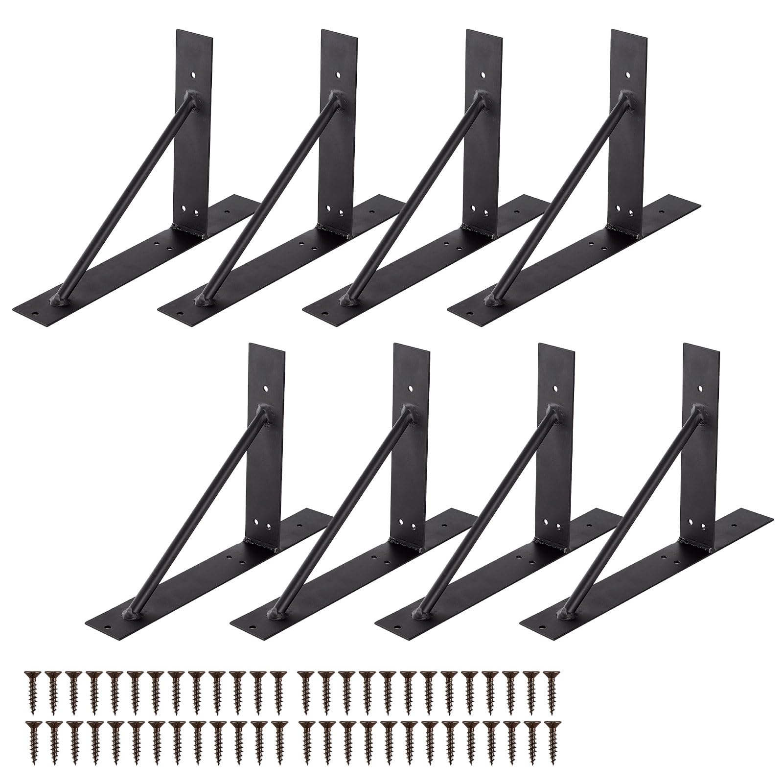 Sag Gate Kit - Set of 2 Gate Corner Bracket 90 Degree Bracket with Gate Hinges Heavy Duty for Wooden Fences - No Sag Gate Corner Brace Bracket for Doors, Driveway, Corral Gates, Wood Windows (8pc)