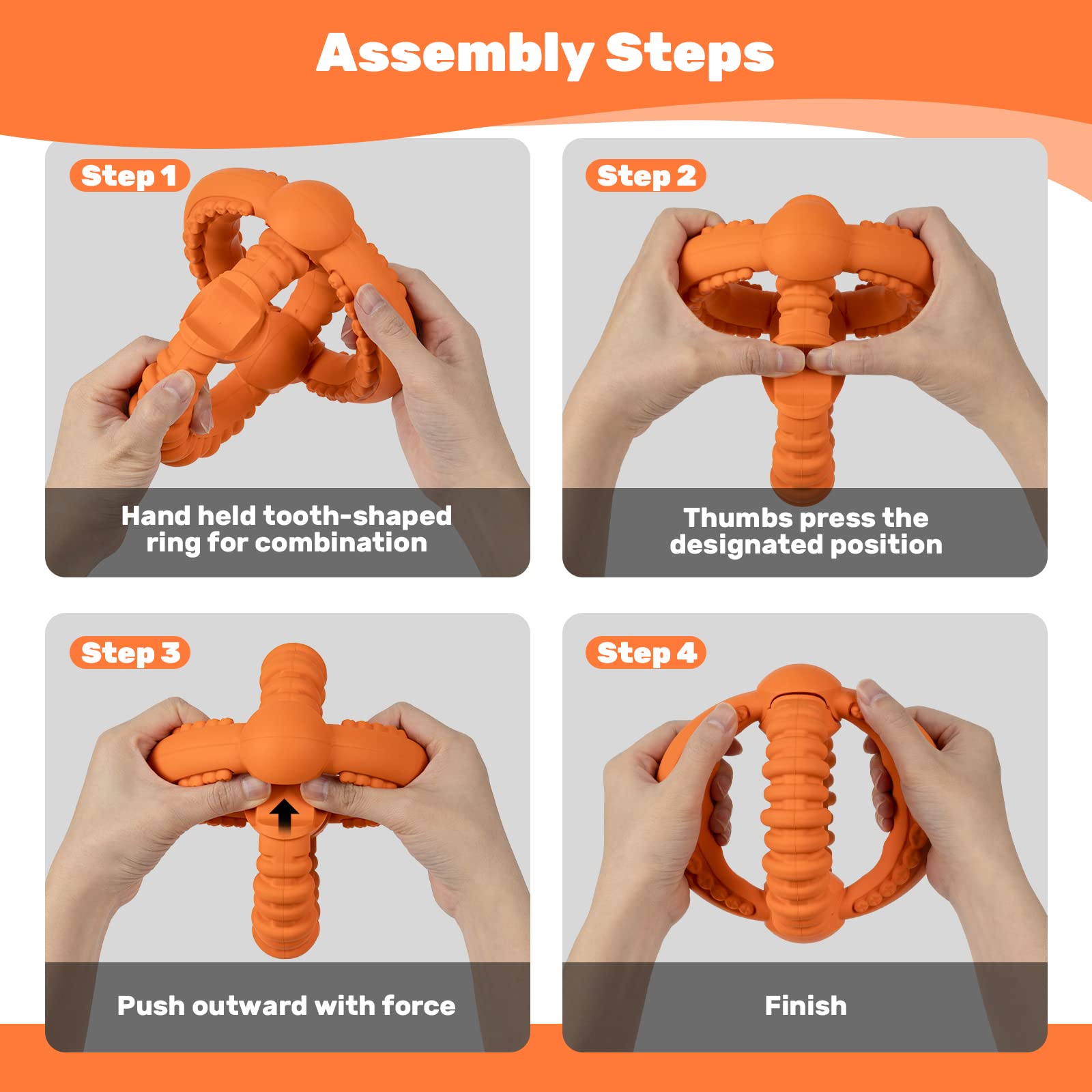 IFurffy Interactive Dog Toys, Dog Chew Toys with 2 Rings for Large Breed, Detachable Dog Tug Toy with Nature Rubber for Teeth Cleaning and Fetch Training