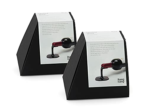 PLAYABLE ART Spilled Wine Bottle Holder - Fun and Unique Way to Display Your Favorite Wine - Red (Set of 2)
