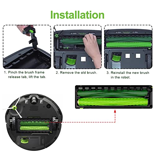 2 Set of Rubber Roller Brushes Replacement Parts for iRobot Roomba E & I & J Series J7 J7+ i7 i7+ i3 i4 i6 i6+ i8 i8+Plus E5 E6 E7 Vacuum Cleaner Accessories