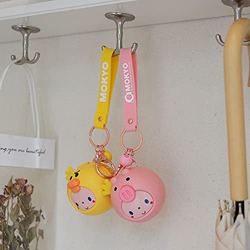 5665 Mini Portable Hand Fans, 3 Speed Adjustable USB Rechargeable Desk Fan with Mirror,Makeup Eyelash Fan,Key Chain,Folding 180° Rotating Free Adjustment for Camping Traveling Household (pink)