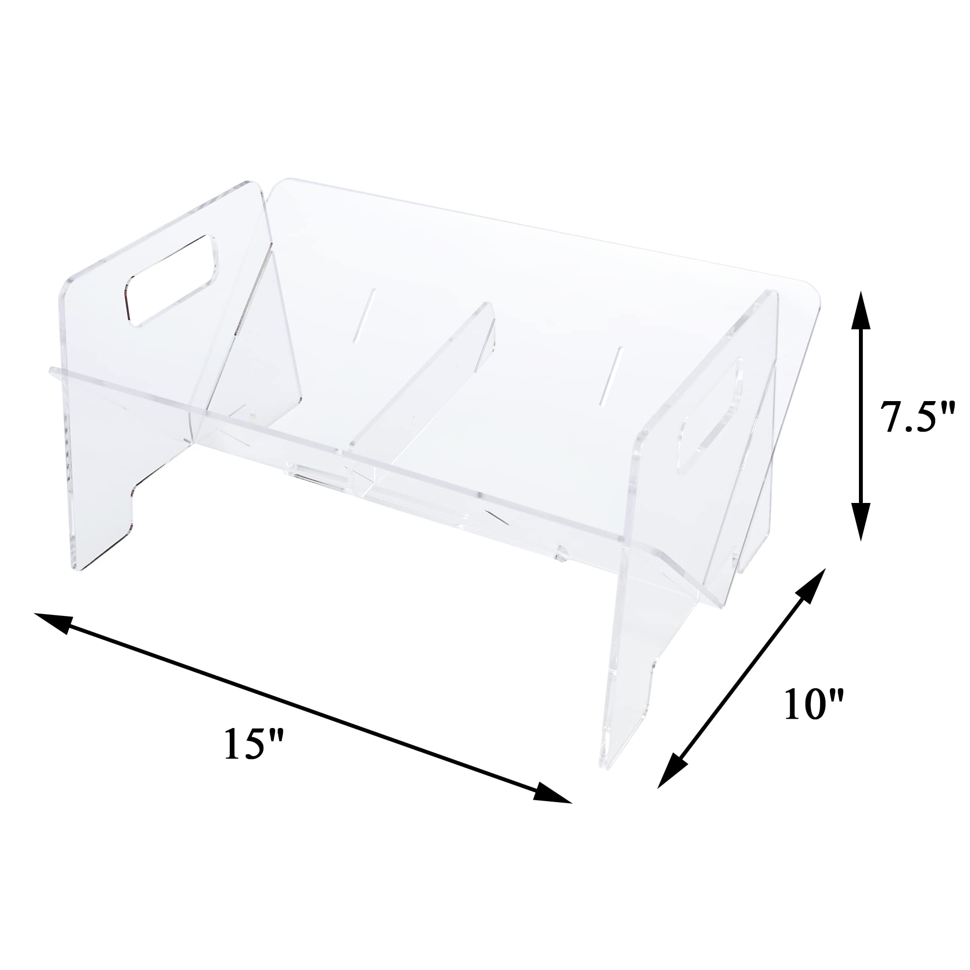 Sparkle Race Acrylic Shelf Small Bookcase, Clear Acrylic Desk Organizers and Accessories Mini Bookshelf for Home Office, CD, Book & Magazine Rack Acrylic Bookshelf Desktop Storage Book Organizer