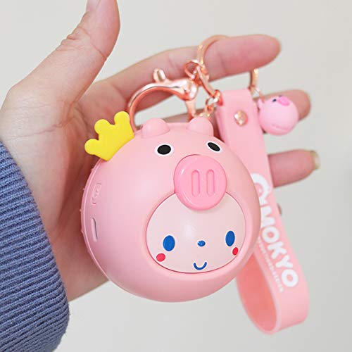 5665 Mini Portable Hand Fans, 3 Speed Adjustable USB Rechargeable Desk Fan with Mirror,Makeup Eyelash Fan,Key Chain,Folding 180° Rotating Free Adjustment for Camping Traveling Household (pink)