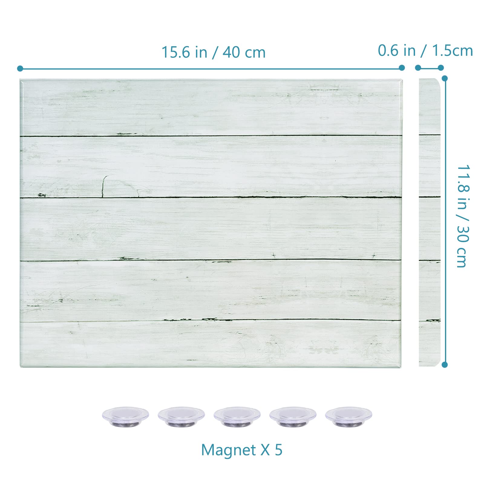 Aitakatta Wooden Planks Print Magnetic Surface Dry Erase Board, 12 x 16 inches Decorative White Board for Wall with Design, Frameless Dry Erase Board for Wall(Plank,4030,1pc)