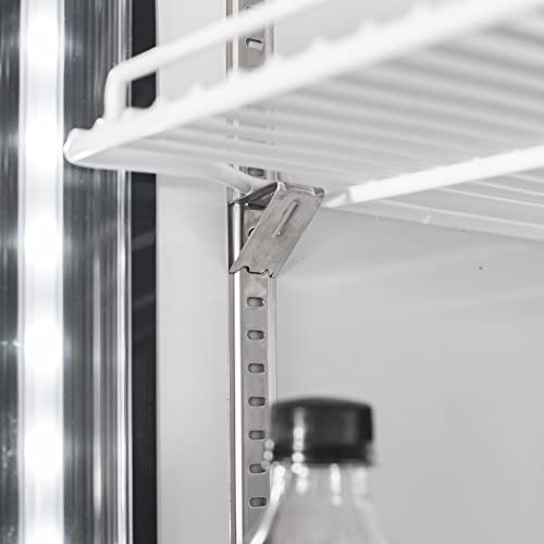 DHPM 51" 2 Sliding Glass Reach in Refrigerator Swing, Door Upright Display Beverage Cooler Merchandiser, Antique White