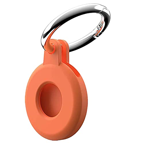 Compatible with Apple Air Tags Aircovered AirTag Case with Keychain Loop Ring Holder Silicone Skin and Protector Cover Accessories for Key-Ring, Dog or Cat Collar
