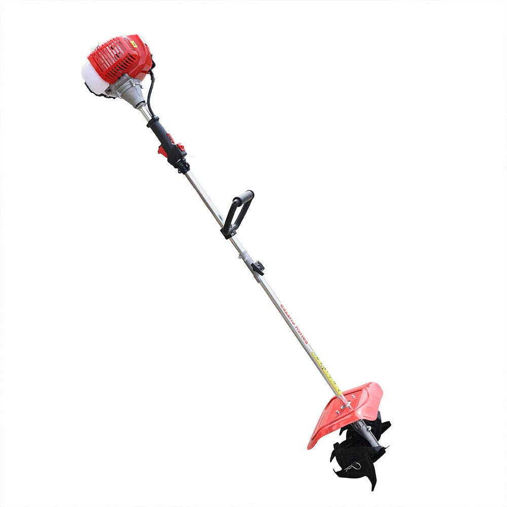 42.7CC Handheld Tiller Cultivator 2-Stroke Gas Powered Garden Rotary Cultivator Rototiller Mini Cordless Weeding Tilling Tool for Gardening,Sandy Land, Loose Soil, Cultivation of Cash Crops