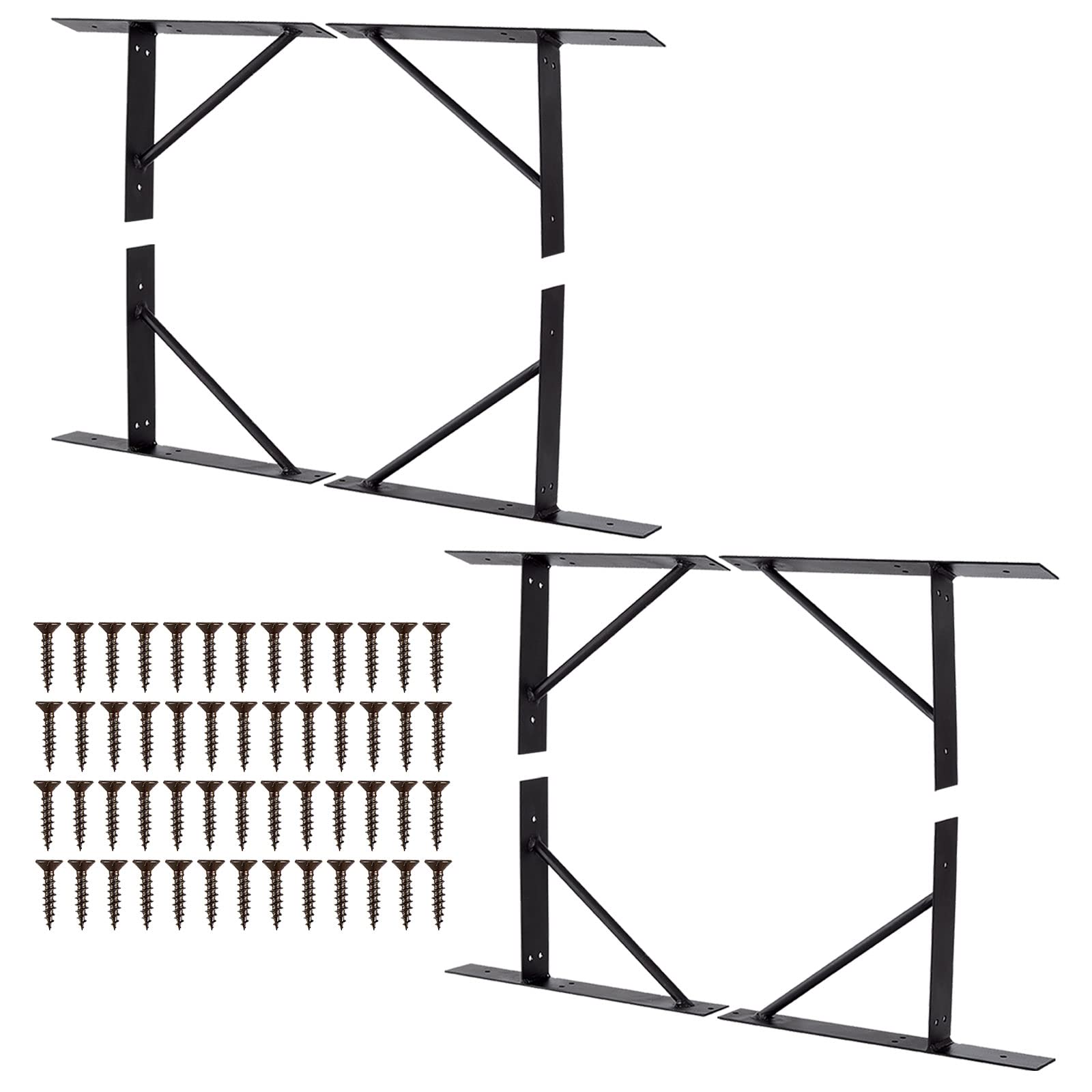 Sag Gate Kit - Set of 2 Gate Corner Bracket 90 Degree Bracket with Gate Hinges Heavy Duty for Wooden Fences - No Sag Gate Corner Brace Bracket for Doors, Driveway, Corral Gates, Wood Windows (8pc)