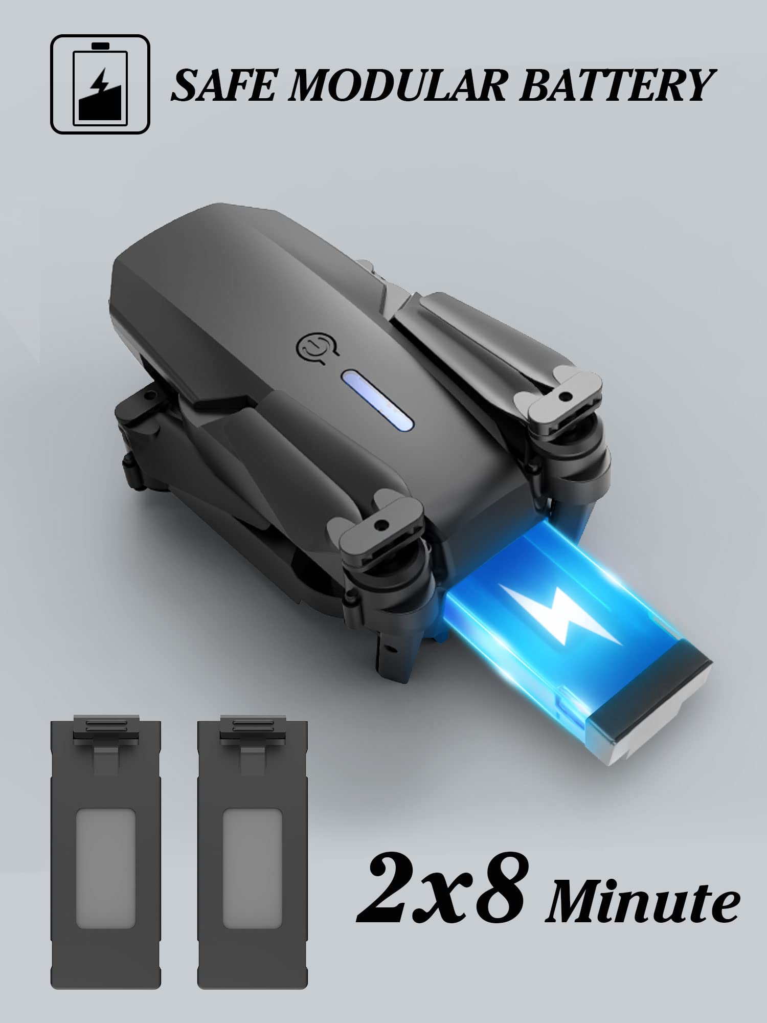 Kids Drone with Camera Foldable Mini Drone for Kids Boys Beginners Toys Drone Gestures Selfie One Key Start 360° Flips 2 Batteries Toy Gifts for Boys Black