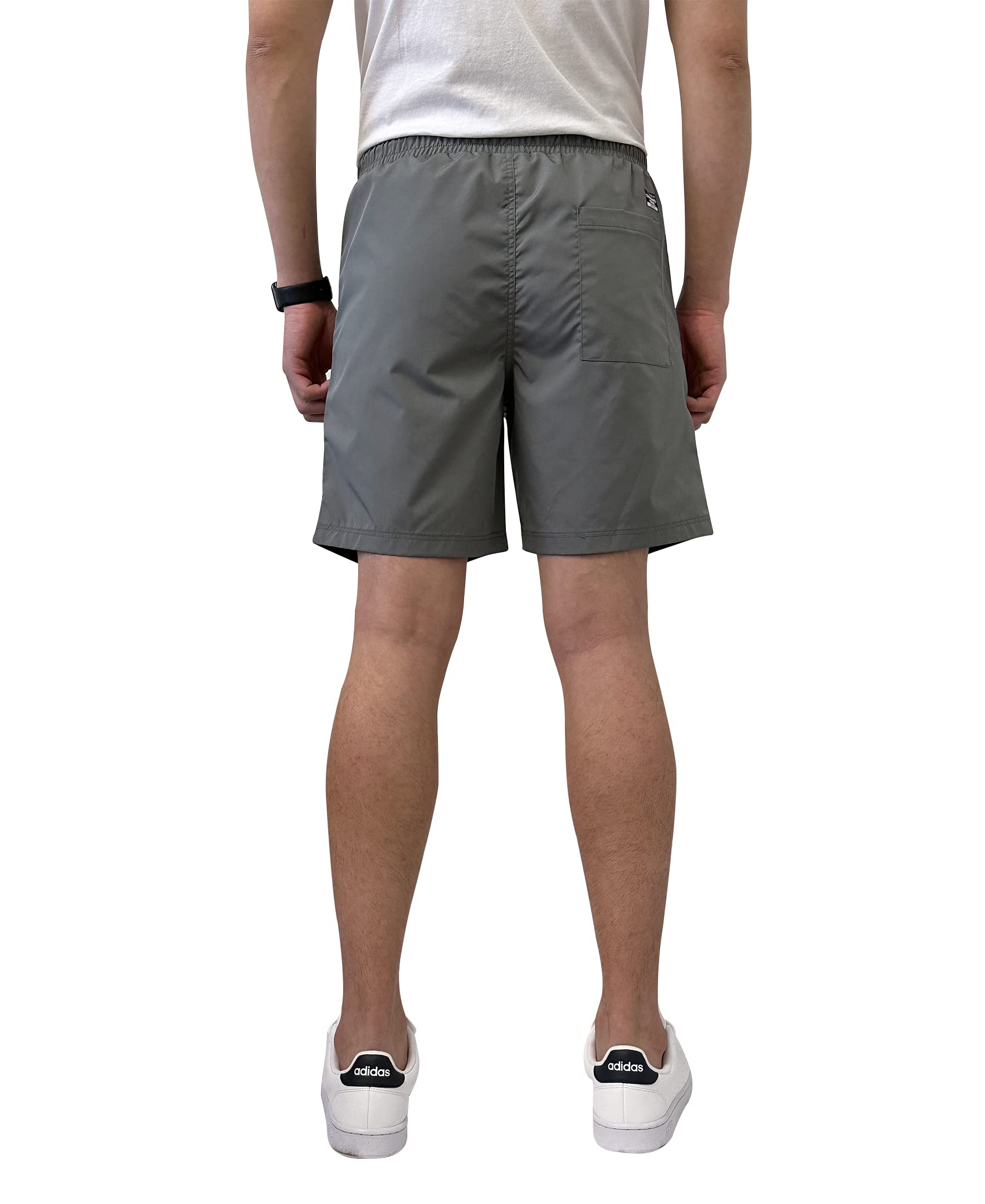 Southpole Men's Quick-Dry Water Resistant Nylon Shorts Inseam 7", Grey, Small