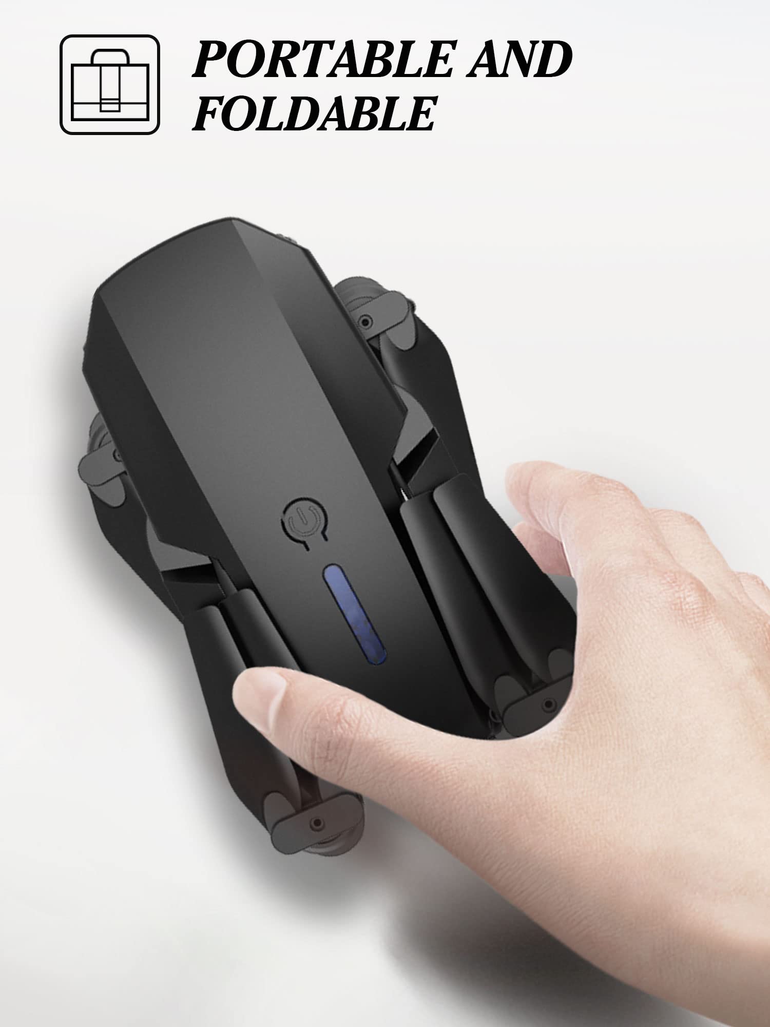 Kids Drone with Camera Foldable Mini Drone for Kids Boys Beginners Toys Drone Gestures Selfie One Key Start 360° Flips 2 Batteries Toy Gifts for Boys Black