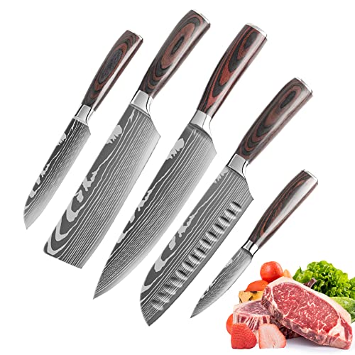 Hong Won Knife Set,3.5-8 Inch Set Boxed Knives,Premium German Stainless Steel Kitchen Knife,5 Pieces Knife Set-åØęæåå„č£