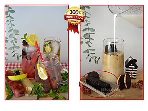 Silicone Ice Cube Tray for Water Bottles || Silicone Butter Molds with Spatula || Long Ice Cube Sticks for Whiskey, Cocktail, Herb Butter || Pack of 2 With Spatula